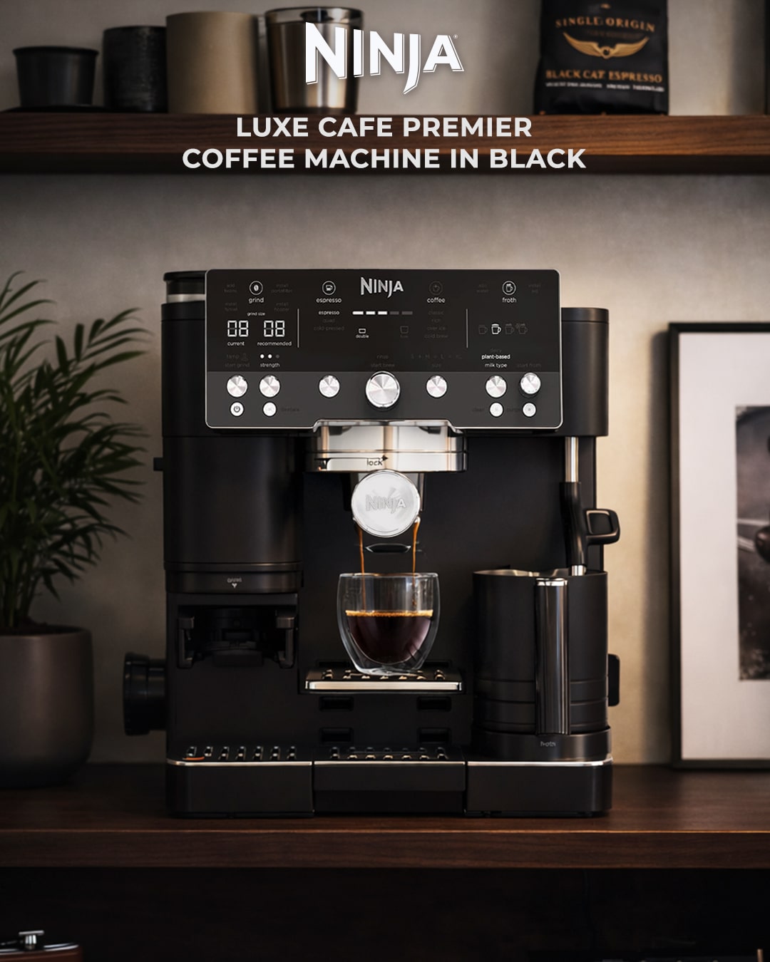 Ninja Luxe Cafe Premier Coffee Machine in Midnight Black - Paragon ...